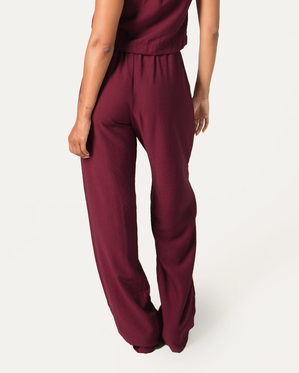 Avery Pants - Wine Textured | Bamboo Blonde