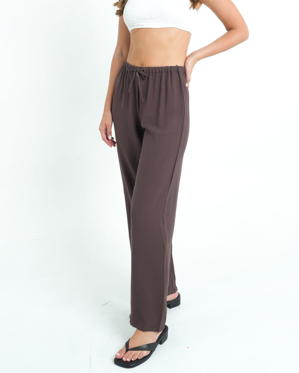 Avery Pants | Brown Textured | Bamboo Blonde