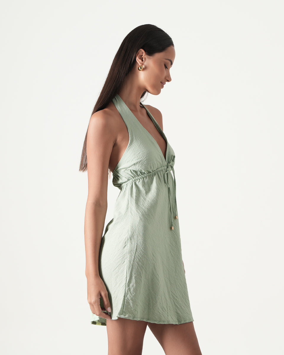 Sally Mini Dress – Sage | Bamboo Blonde