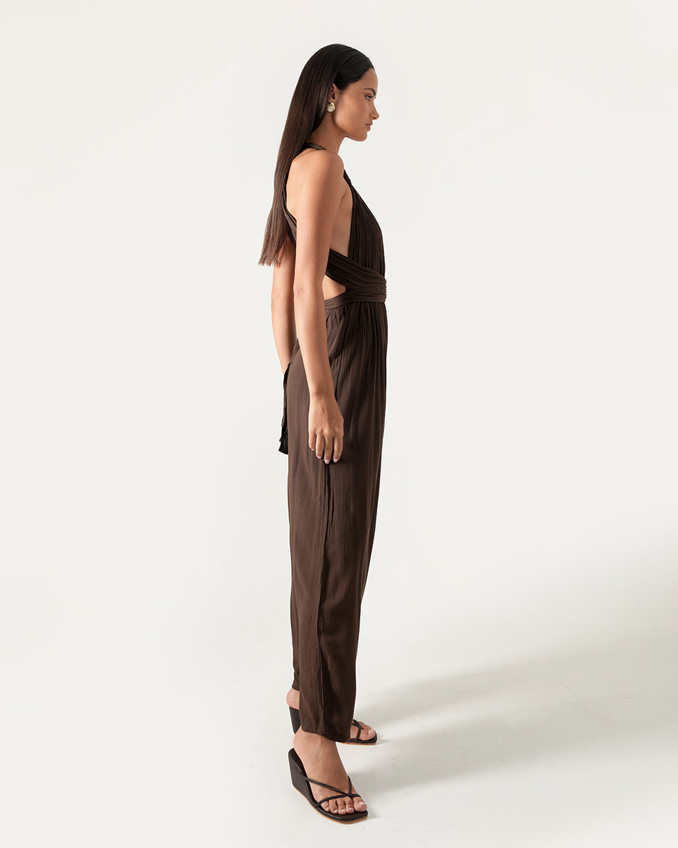 Verona Infinity Jumpsuit - Brown | Bamboo Blonde